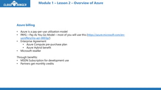 Exam 70-533 Module 1-Lesson 2 - Overview of Azure | PPT