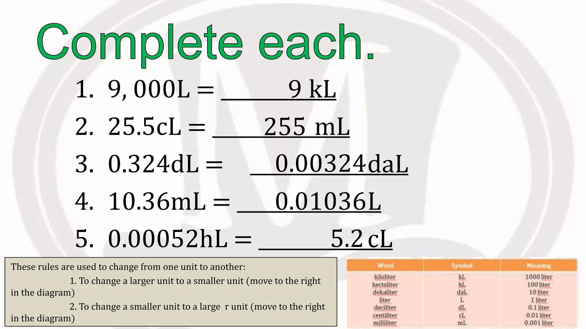 Lesson 2.3 measuring capacity | PPTX