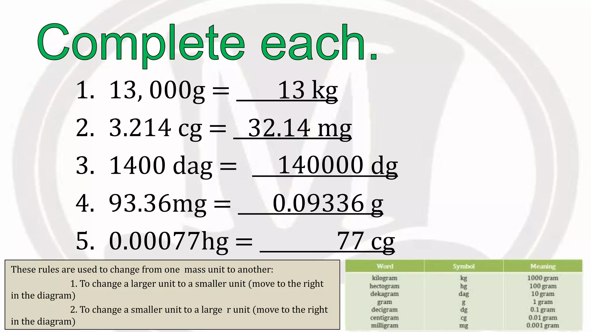 Lesson 2.4 measuring mass | PPTX