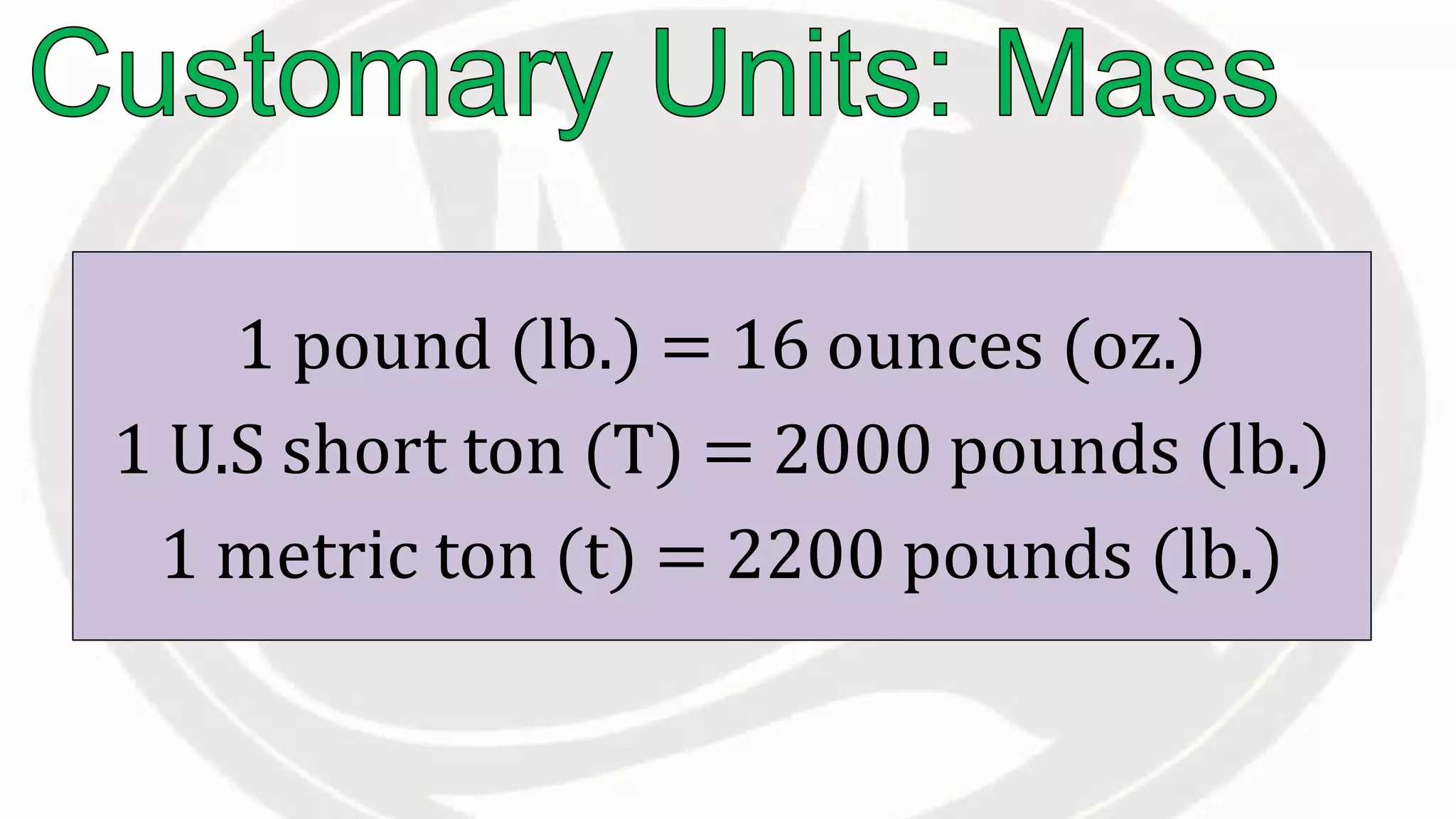 Lesson 2.4 measuring mass | PPTX