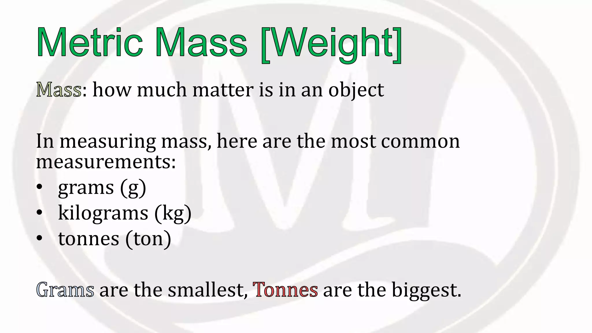 Lesson 2.4 measuring mass | PPTX