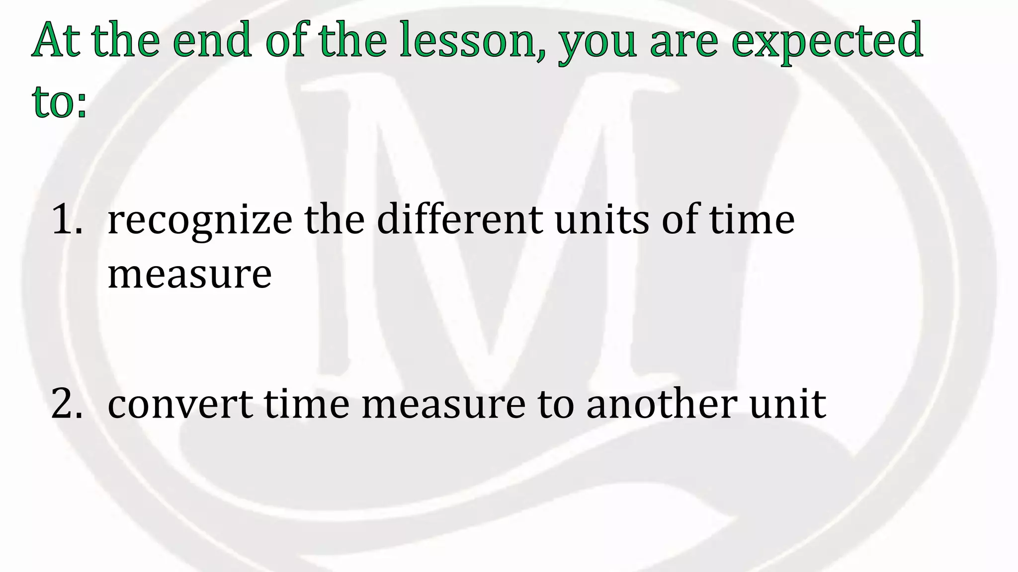 Lesson 2.8 measuring time | PPTX
