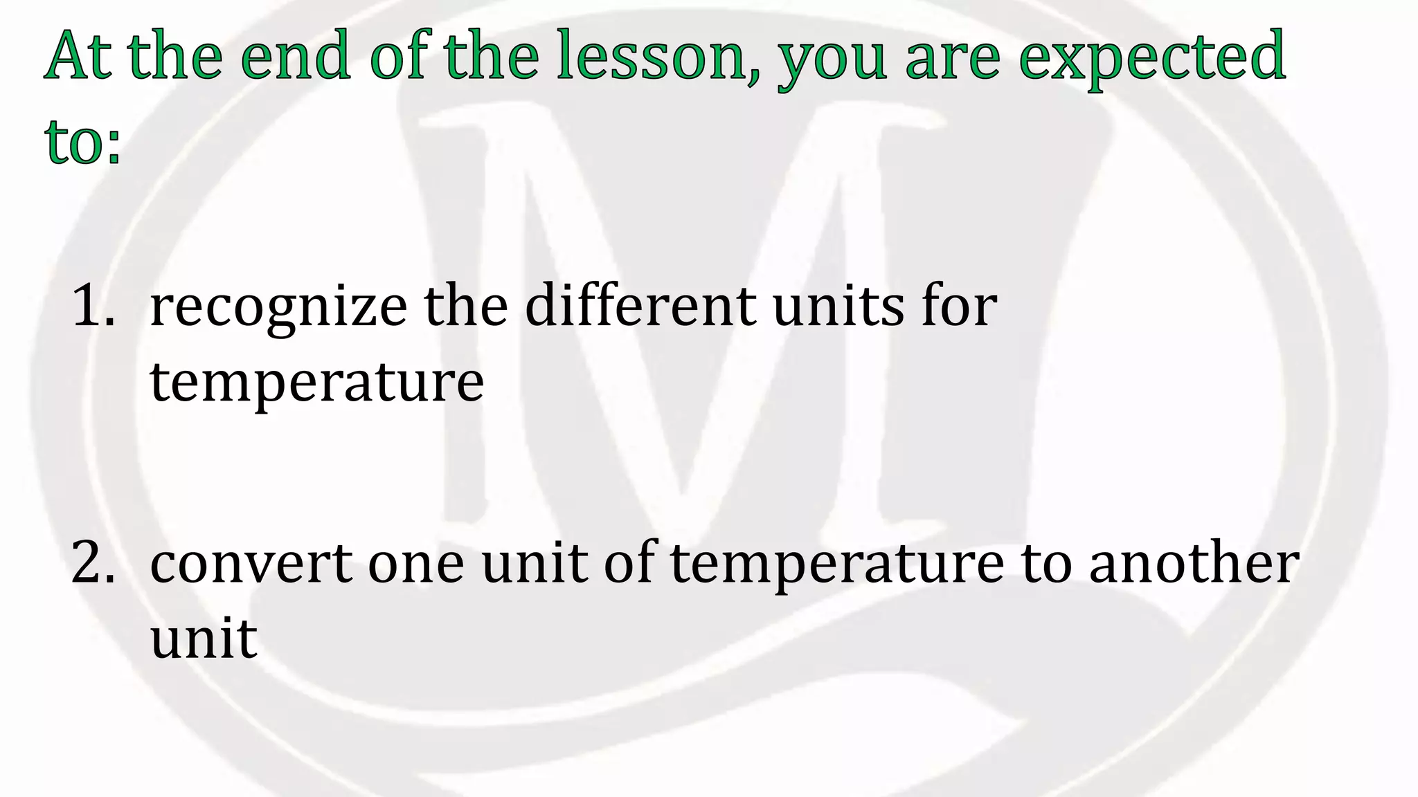 Lesson 2.9 measuring temperature | PPTX
