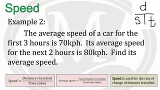 Lesson 2.10 ratio, rate and speed | PPTX
