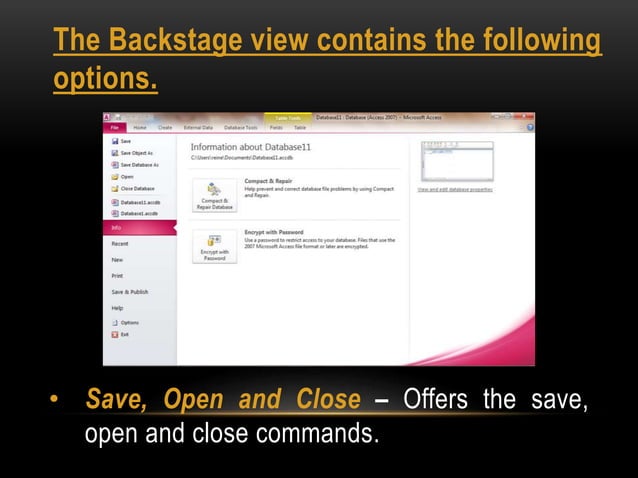 Understanding Microsoft Access | PPTX | Operating Systems | Computer Software and Applications