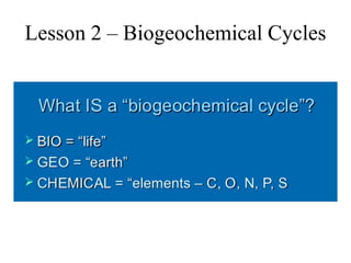 Lesson 2. biogeochemical cycles | PDF