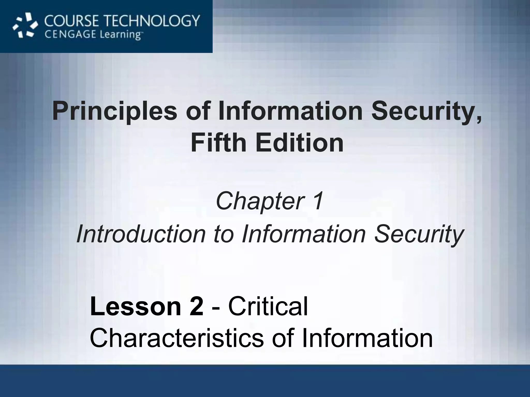 Information Assurance And Security - Chapter 1 - Lesson 2 | PPT