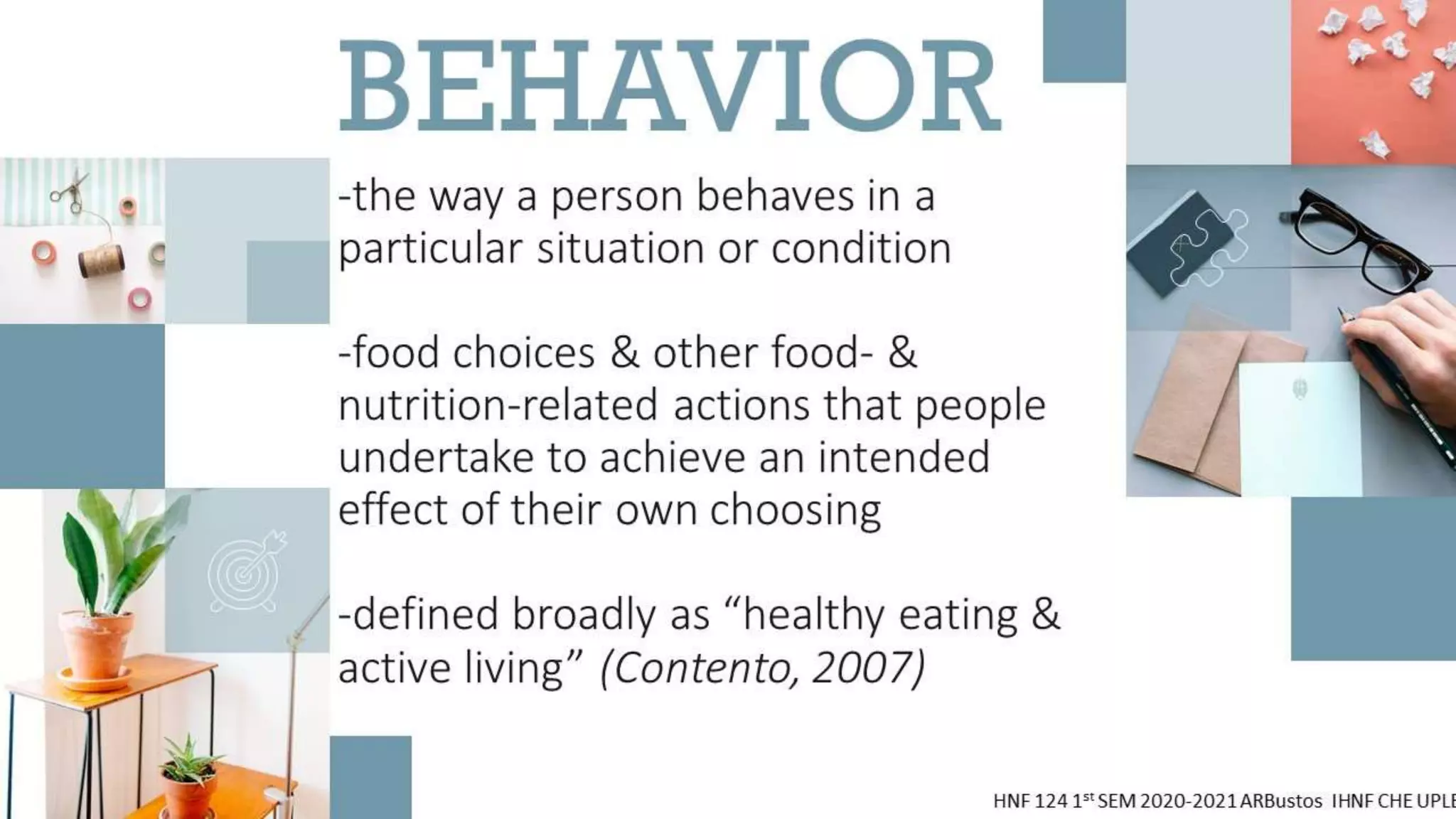 Behavior Change Theories in the Context of Nutrition Education | PPTX