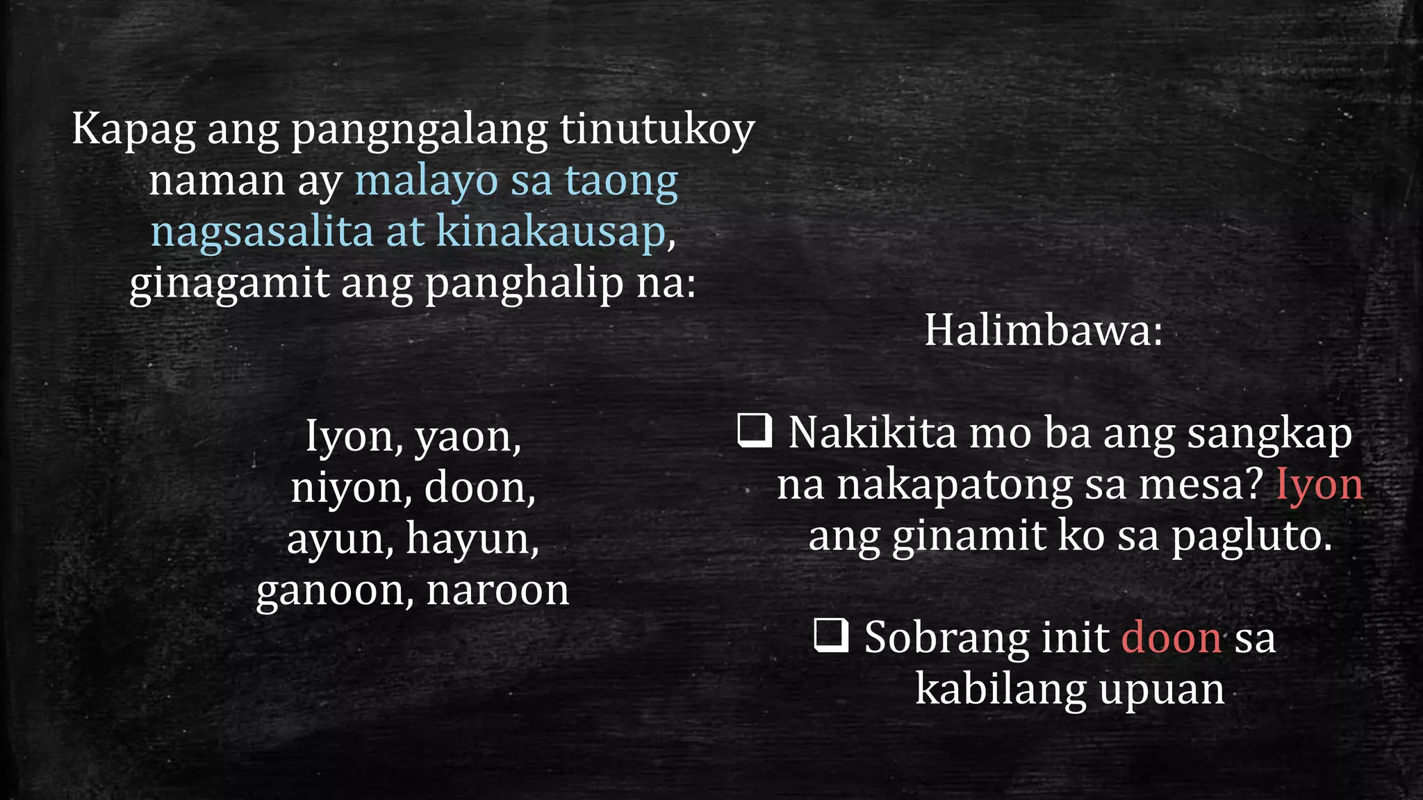 Lesson 2: Panghalip Pamatlig | PPTX