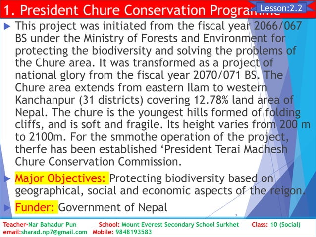 Lesson 2.2 (ten social) Development Projects running in Nepal | PPT