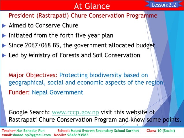 Lesson 2.2 (ten social) Development Projects running in Nepal | PPT