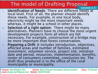 Lesson 2.5 (ten social) Formulation of Development Proposal at Local ...