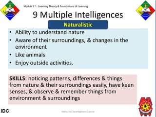 Lesson 2.1 learning theory and foundations of learning | PPTX