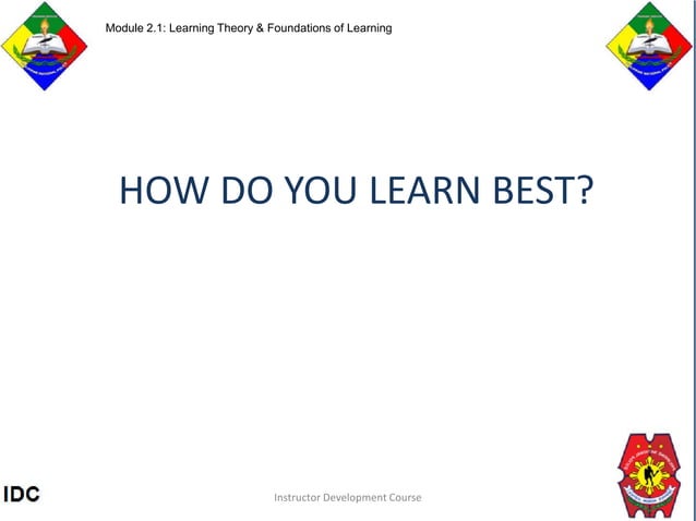 Lesson 2.1 learning theory and foundations of learning | PPT