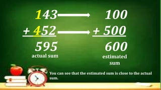 Estimation of Sums | PPT