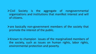 Lesson 11: CIVIL ORGANIZATION AND SOCIAL MOVEMENTS | PPTX