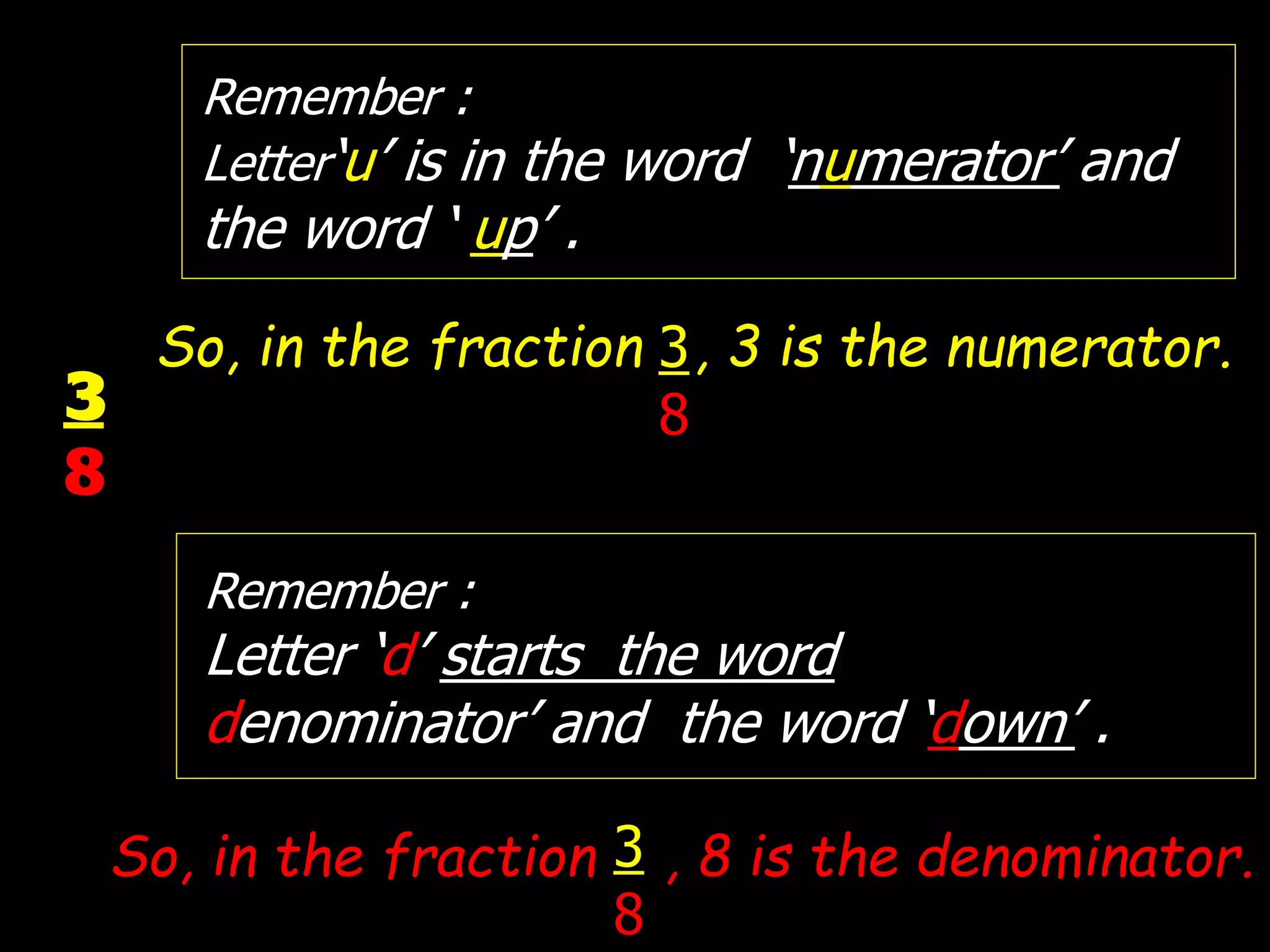 Parts of Fractions | PPT