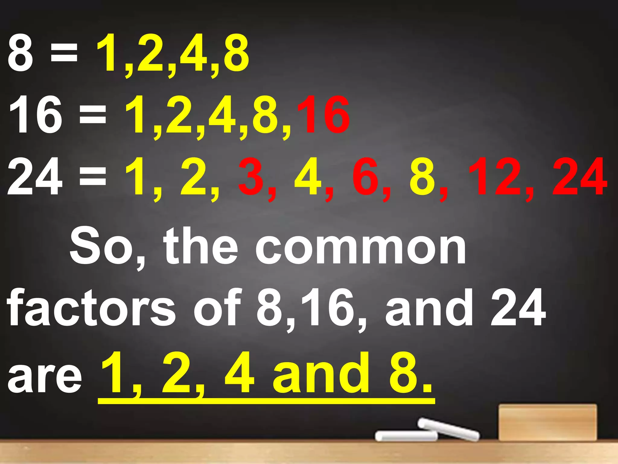 Factors and Common Factors | PPTX
