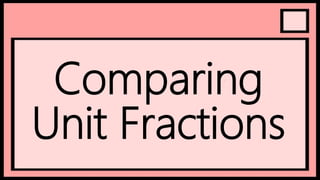 Comparing Unit Fraction | PPTX