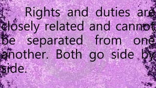 Responsibilities for the Given Rights | PPTX