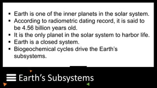 Earth Subsystems | PPTX | Geography | Science