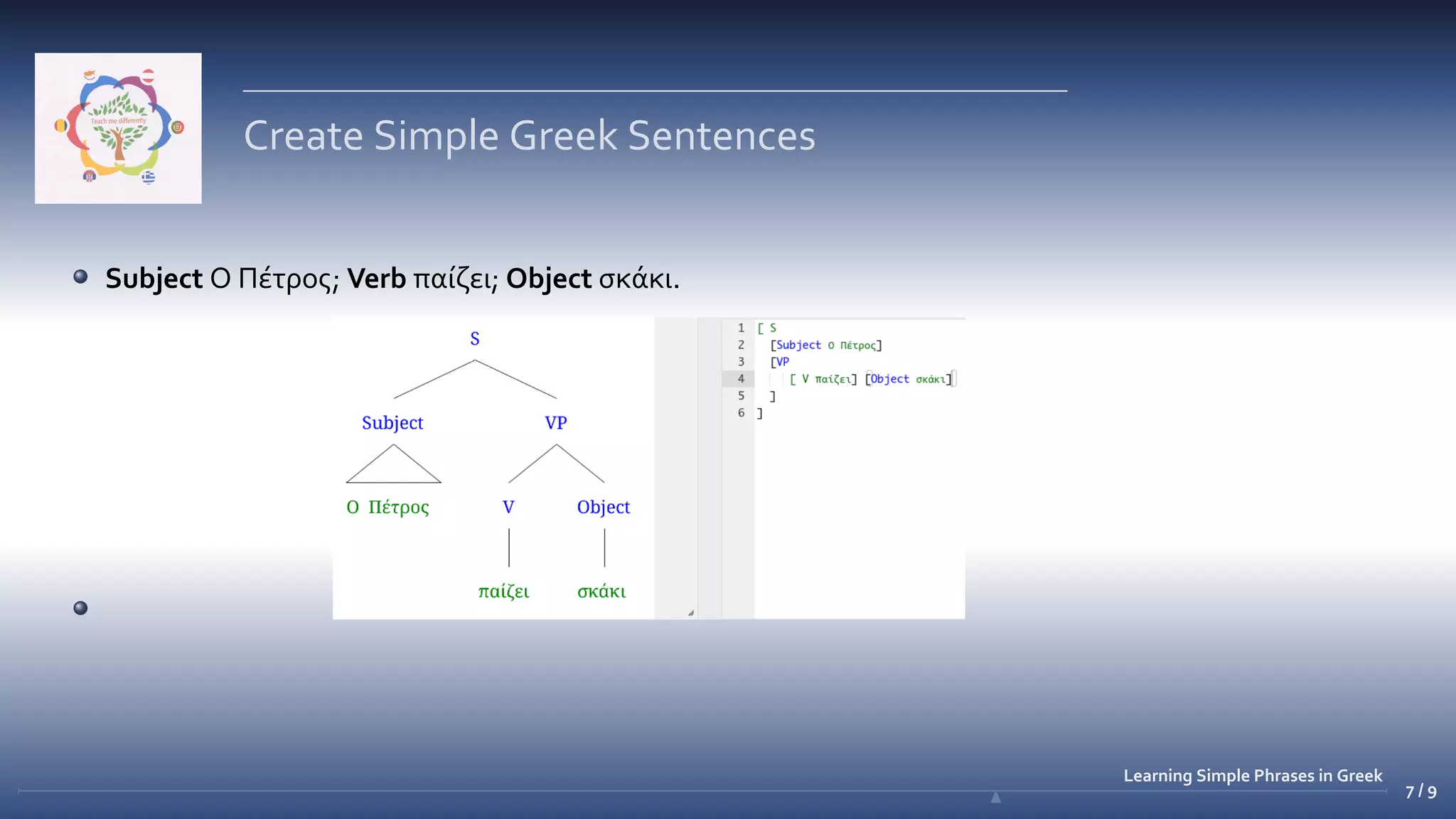 Learning Simple Phrases in Greek | PPT