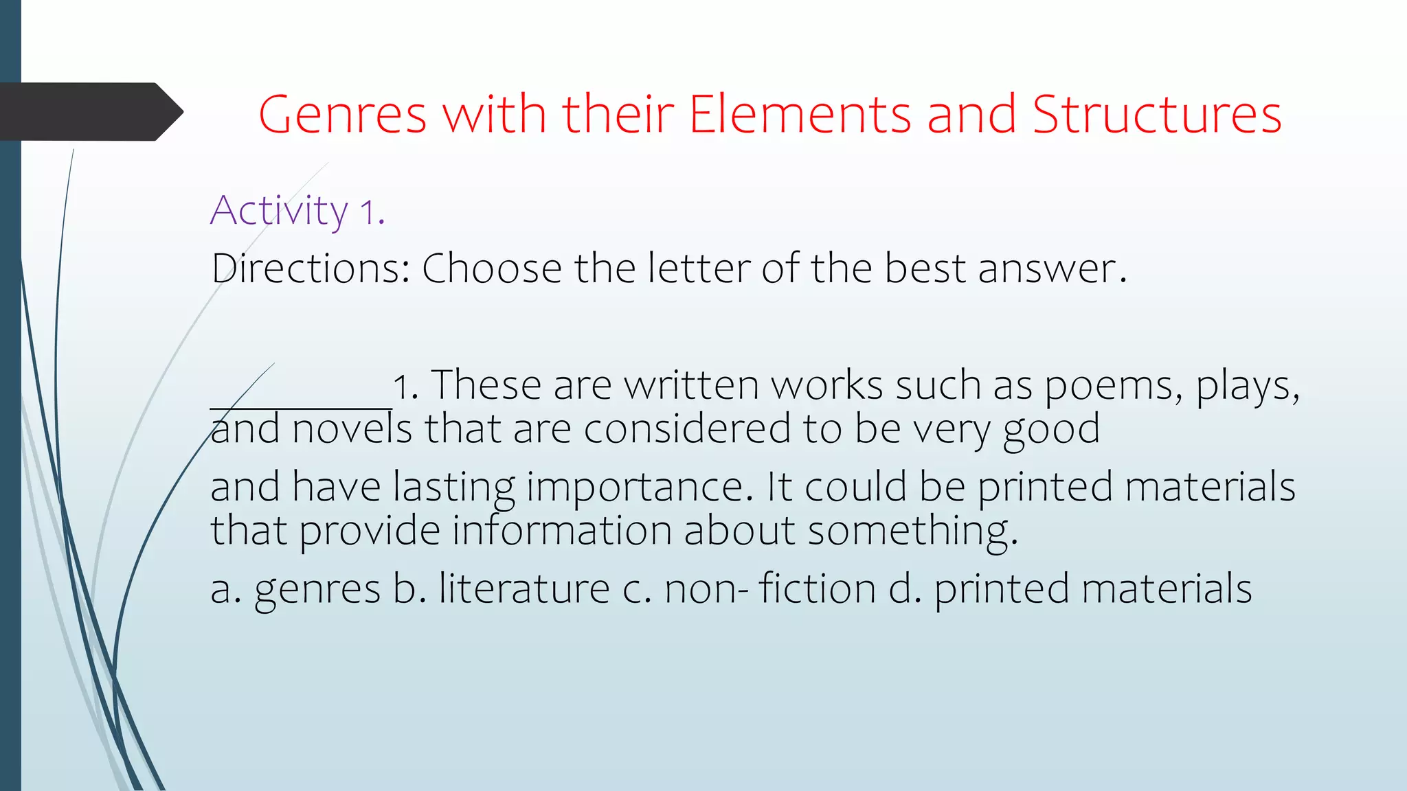 lesson 2.pptx | Fiction | Books and Literature