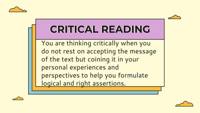 Critical Reading as Reasoning | PPTX | Fiction | Books and Literature