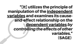 Experimental and non-experimental research | PDF