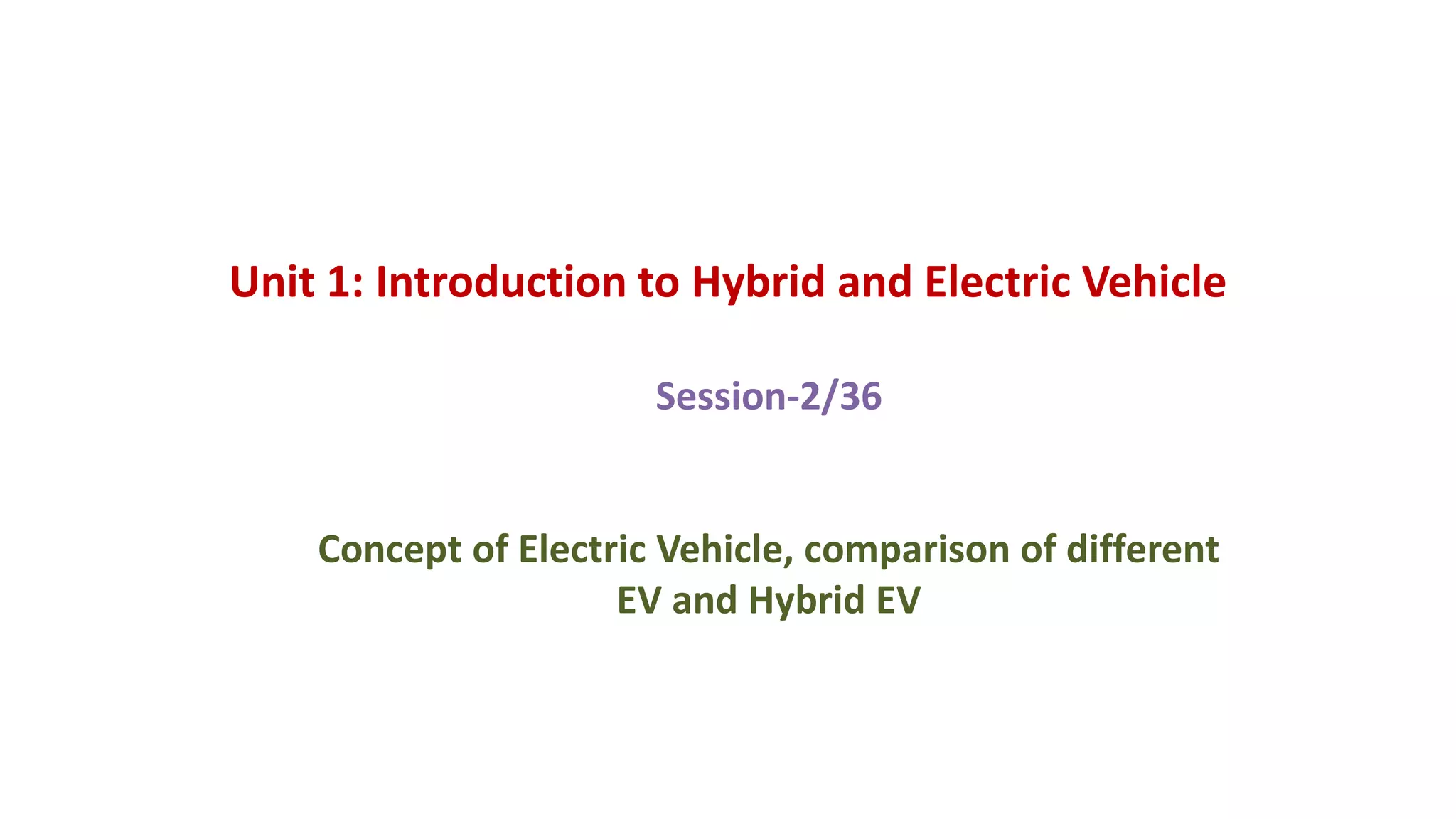 Concept of EV