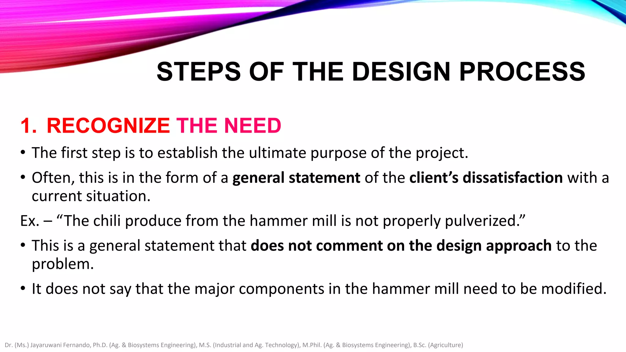recognize a need & problem definition | PPTX | Agriculture | Industries