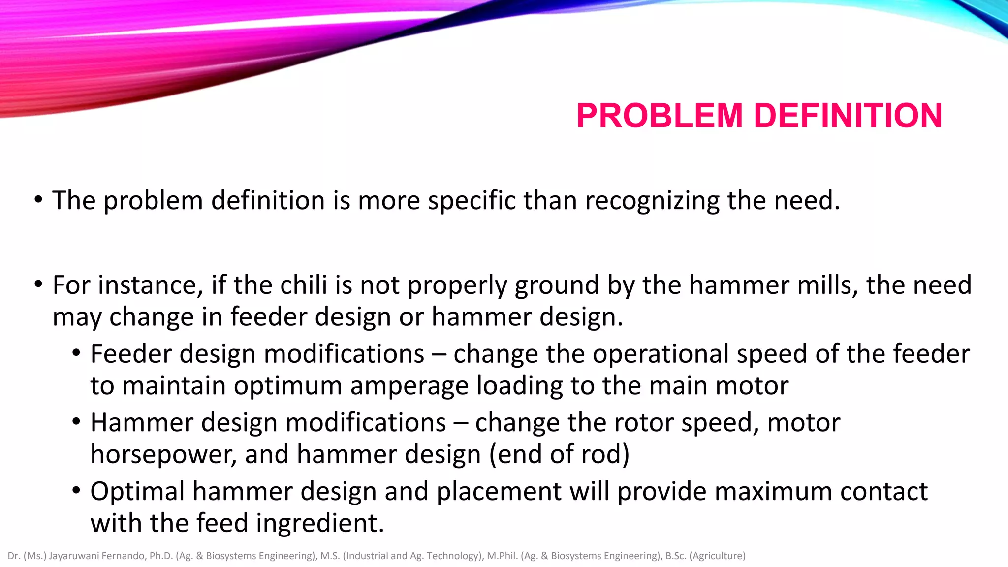 recognize a need & problem definition | PPTX | Agriculture | Industries