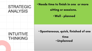 Understanding Strategic Analysis and Intuitive thinking | PPTX