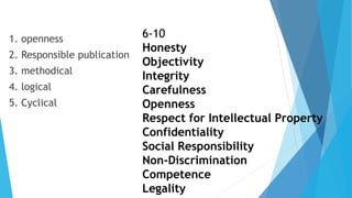 Lesson 2 THE CHARACTERISTICS, PROCESSES, AND ETHICS OF RESEARCH | PPTX