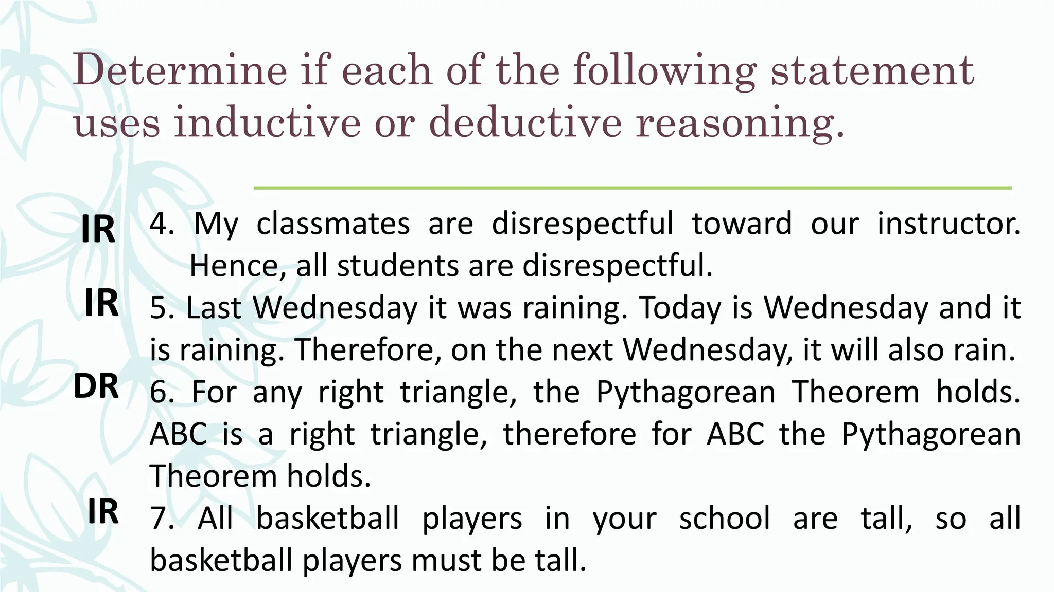 Lesson 2.3 Mathematical Reasoning and Logic | PPTX