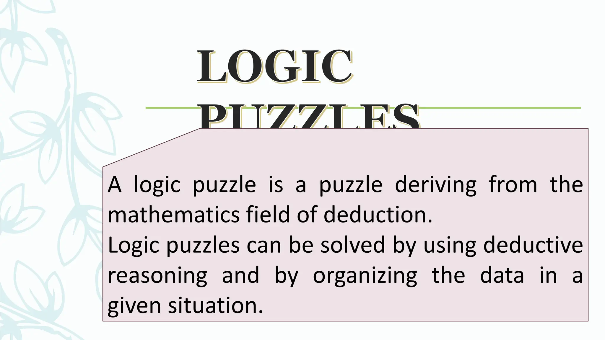 Lesson 2.3 Mathematical Reasoning and Logic | PPTX