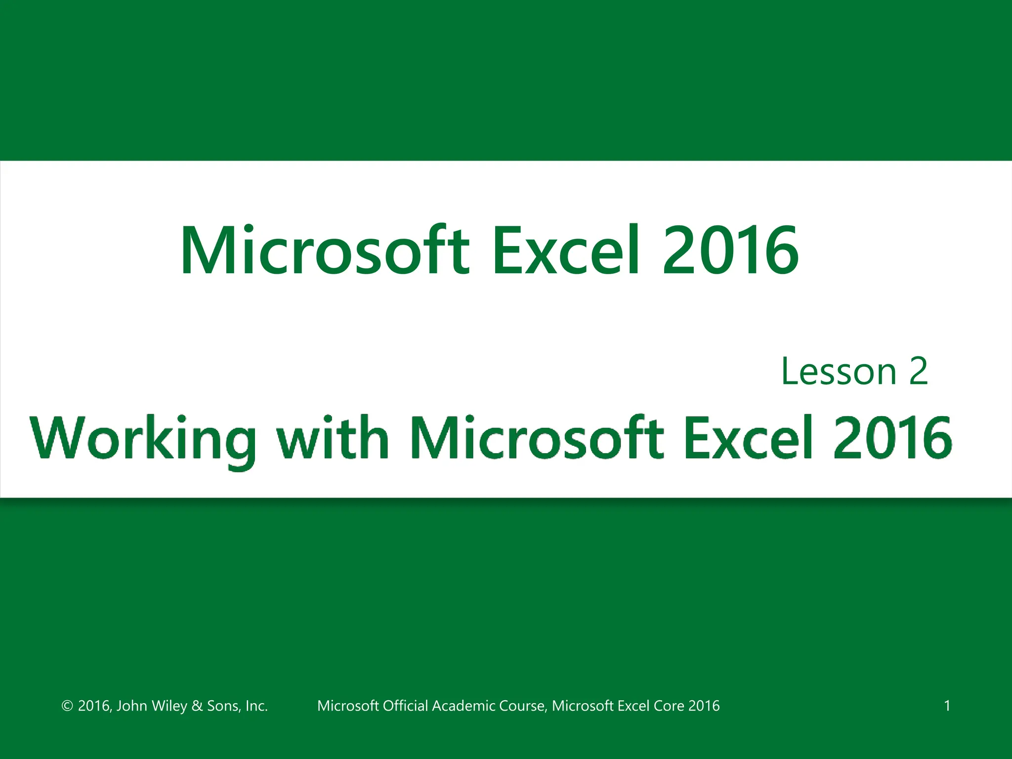 Working with excel.ppt Microsoft 2016.pt