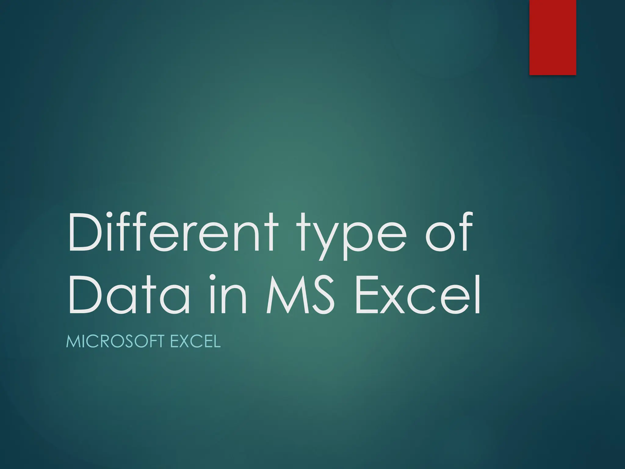 Lesson22 Excel Data Types And Mouse Pointerspptx