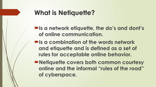 Lesson 2.pptx Online Safety, Security, Ethics and Etiquette | PPTX