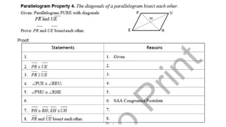 properties of parallelogram square rectangle and rhombus | PPTX