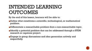LESSON 2. - IDENTIFYING SCIENTIFIC PROBLEMS | PPTX