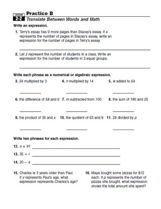 Lesson 2 2 translating between words and math notes | DOC