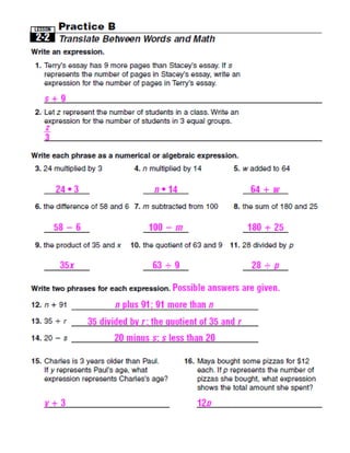 Lesson 2 2 translating between words and math notes | DOC