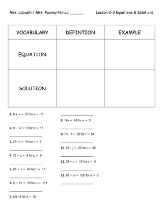 Lesson 2 3 equations and solution | DOC