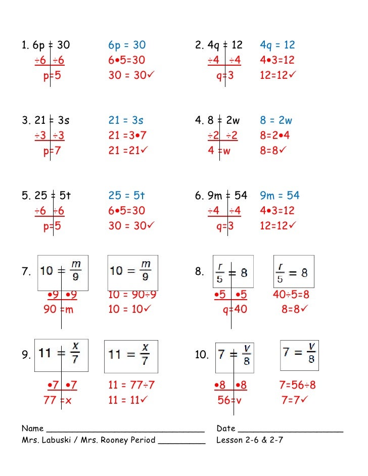 Lesson 2 6 2-7 solving equations xdiv