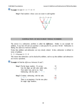 Lesson 2 Addition & Subtraction | DOCX