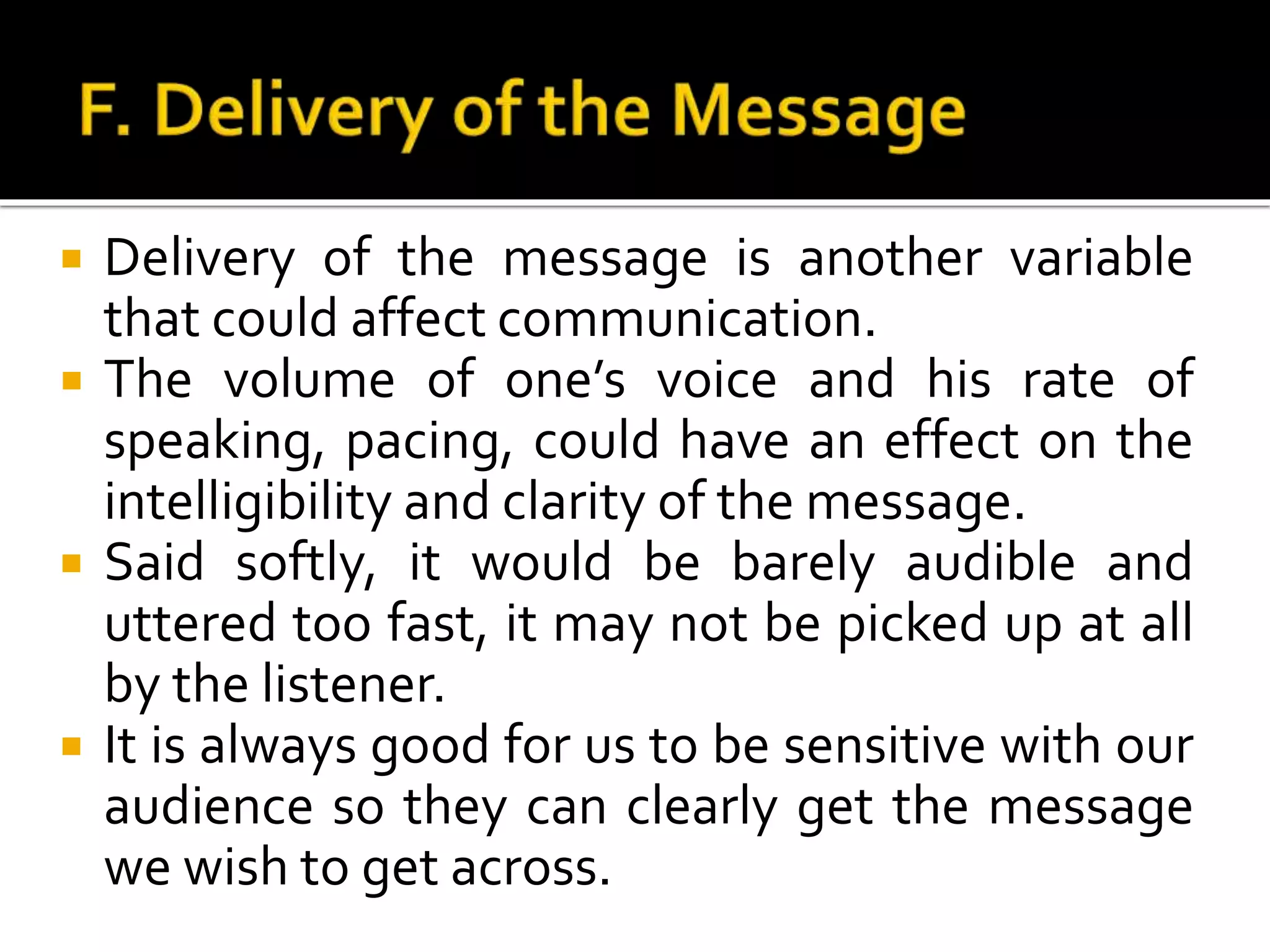 Barriers and other variables of the communication | PPTX