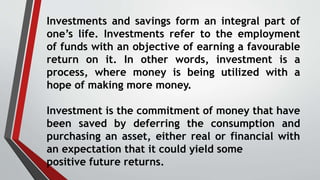 Lesson 2 basic terminologies of investment | PPTX