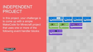 Lesson 2 - Coding with Minecraft - Events.pptx | Web Development | Internet