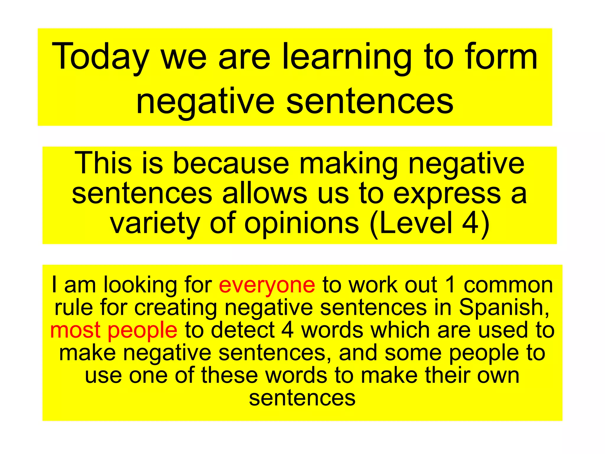 Lesson 2. common negative words | PPT